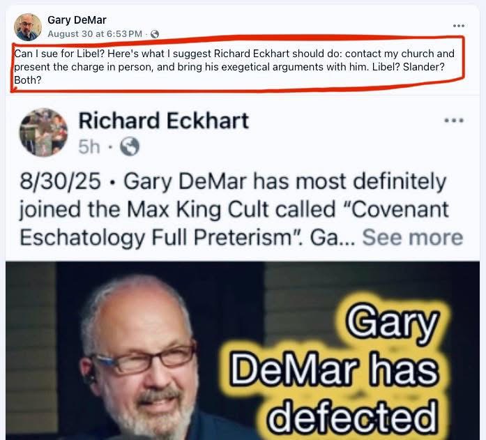 Gary DeMar’s threatened lawsuit against me • Part 5 – New and Living