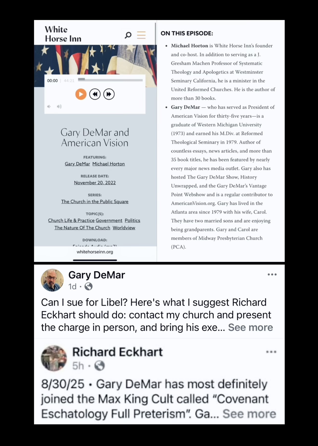 Gary DeMar’s threatened lawsuit against me • Part 4 – New and Living